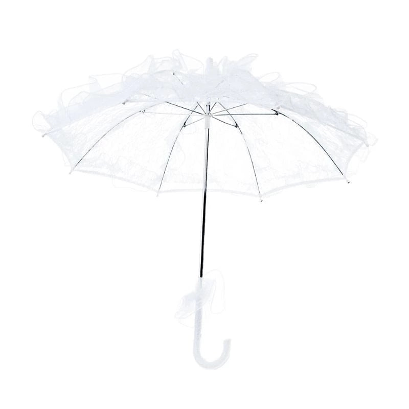 Medium Frilly Lace Communion Umbrella (white and ivory) – Leanaí Athlone